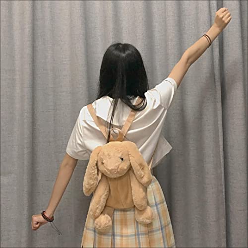 Kmiunty Cute Plush Animal,Rabbit Backpack with Adjustable Straps (Khaki)