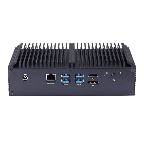 InuoMicro Mini Desktop Pc G10210L8 Fanless Industrial PC, Intel i5-10210U Dual Core CPU,1.6 Ghz 8GB DDR4 64GB SSD, 8 I225V 2.5G LAN, Processor Small Business Firewall Linux Centos