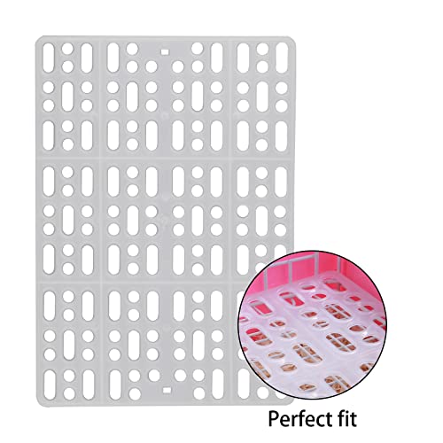 Knchy 6 Pack Rabbit Feet Pads for Cages, Thick Plastic Rabbit Cage Mat Hole Leak Water Design Feet Pad, Washable Small Animal Cage Floor Mats for Small Medium Animals Pets Rat Guinea Pig Hamster Bunny