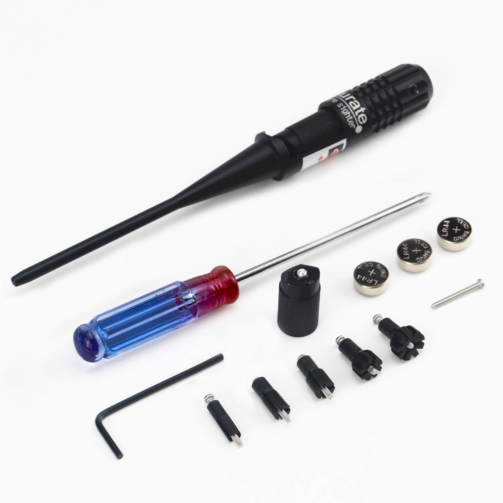 FMJIUGE Laser bore Sight kit Multi-Caliber boresighter for All Guns red Sight for Rifles and Pistols with 22 to 55 calibers, Comes with Complete Hunting or Shooting Tools