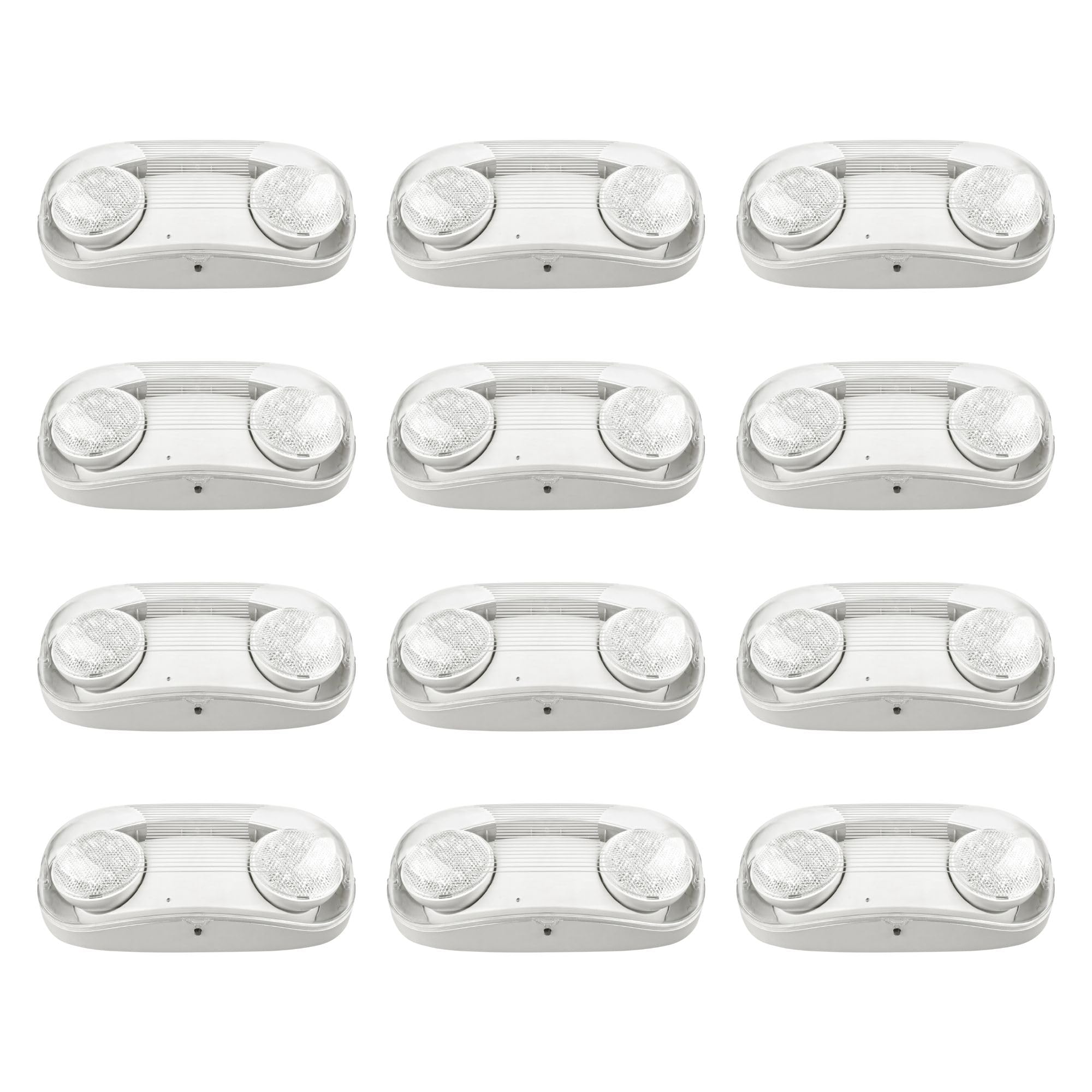 Outdoor Emergency Light with Battery Backup, Exterior Lights with Battery Backup, Wet Location, LED Egress Lights, Exterior Two Adjustable Heads Emergency Lighting Fixture,120/277V, UL Listed(12 Pack)