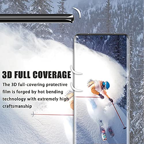 Geviaho 2+2 Pack Galaxy S20 Screen Protector + Camera Lens Protector, Full Clarity Coverage,9H Tempered Glass, Ultrasonic Fingerprint Support,Anti Bubble,3D HD Curved for Samsung S20 [6.2Inch]