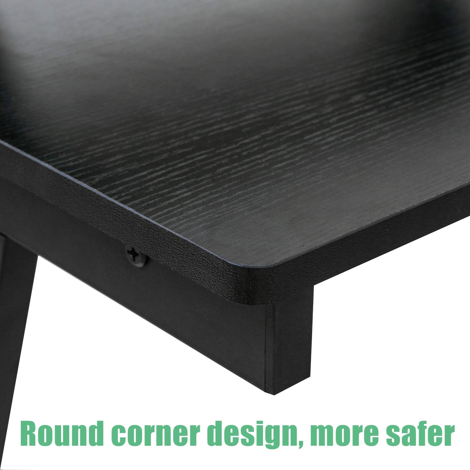 DOUBLERUI L Shaped Desk Home Office Corner Desk,Gaming Computer Desk,PC Latop Study Writing Table Workstation with Large Monitor Stand,Blak,50.8"