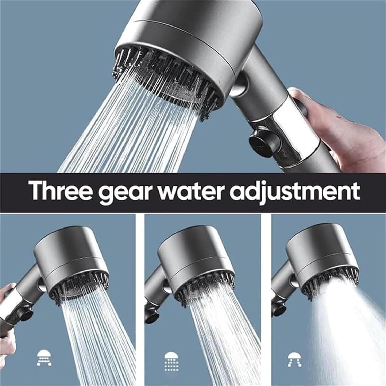 Iondrops Showerhead - 2024 Best Drivse Ion Drops Showerhead, German Multifunctional Massage Shower, Adjustables Pressure Turbocharge Handheld Shower Head With 10 Pcs Filter (10 Filter)