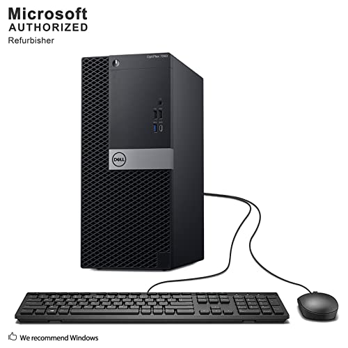 Dell OptiPlex 7060 Tower High Performance Desktop Computer, Intel Six Core i7-8700 up to 4.6GHz, 16G DDR4, 512G SSD, WiFi, BT, 4K Support, DP, Win 10 Pro 64 English/Spanish/French(Renewed)