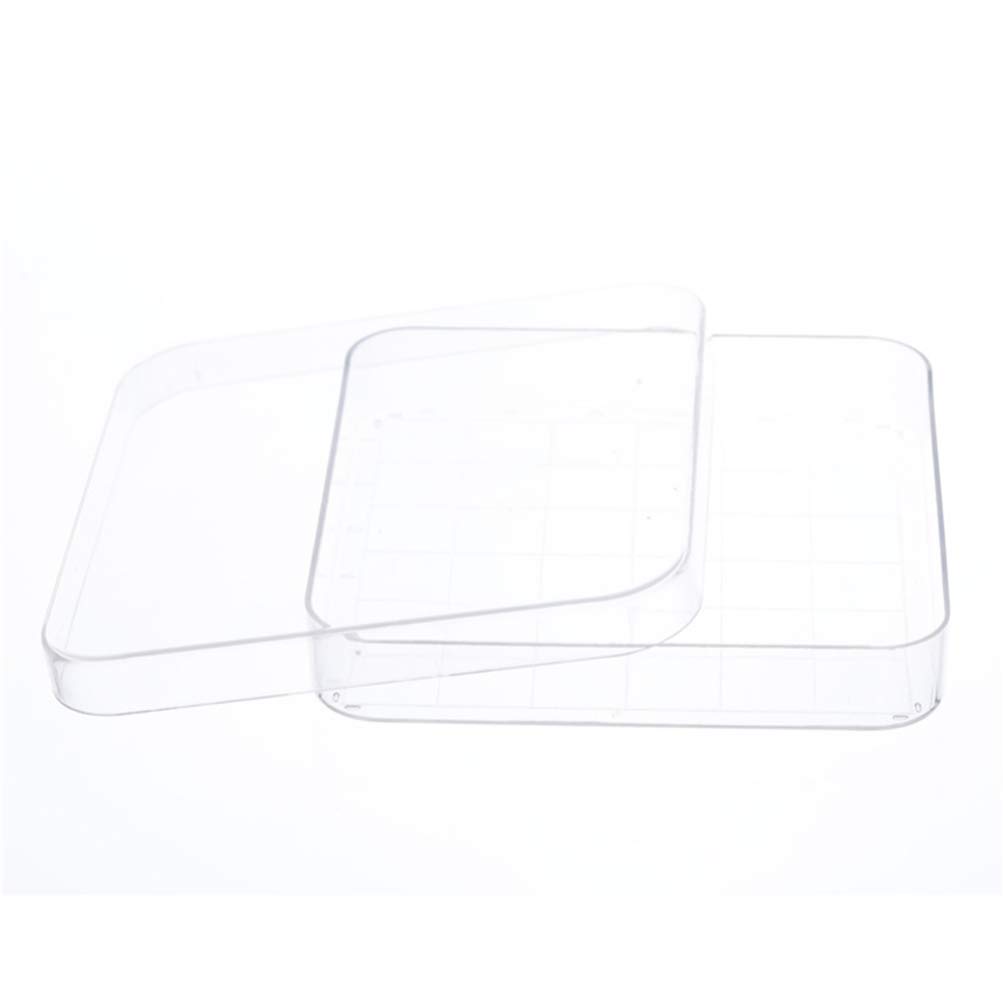 Scicalife 10 Sets Square Petri Dish with Lids, Plastic Material, Container for School Lab Science Experiment
