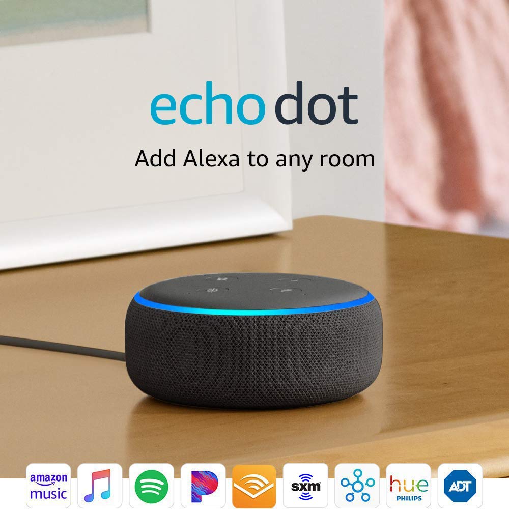 Echo Dot (3rd Gen) Charcoal with Mandalorian The Child stand
