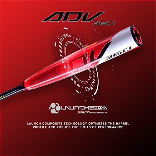 EASTON ADV1 360 -12 USA Youth Baseball Bat, 2 5/8 in Barrel, 28 in / 16 oz, 2021, 1 Piece Composite, Launch Comp 360 Barrel Design, Carbon Zero Vibration Handle, Power Boost, Lizard Skin Grip
