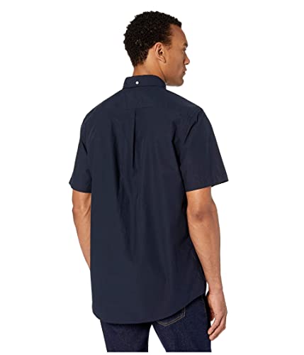Tommy Hilfiger Men's Short Sleeve Button Down Shirt in Classic Fit, Navy Blazer, X-Large