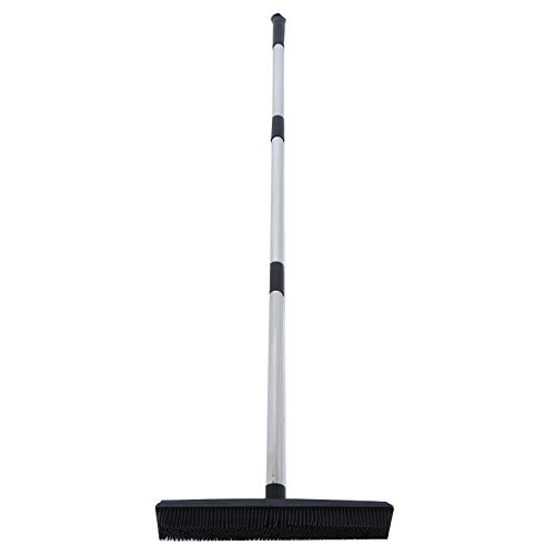 Multifunction Telescopic Floor Carpet Broom Pet Hair Dust Removal Cleaner Sweeper Cleaning Tools for Home (Black)
