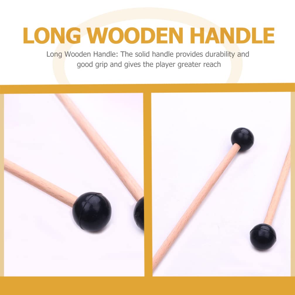 ERINGOGO 2pcs Ethereal Drum Hammer Glockenspiel Sticks Glockenspiel Mallets Rubber Mallets Sticks Handpan Drumsticks Kids Keyboard Instrument Hammer Chimes Electronic Solid Wood Toddler
