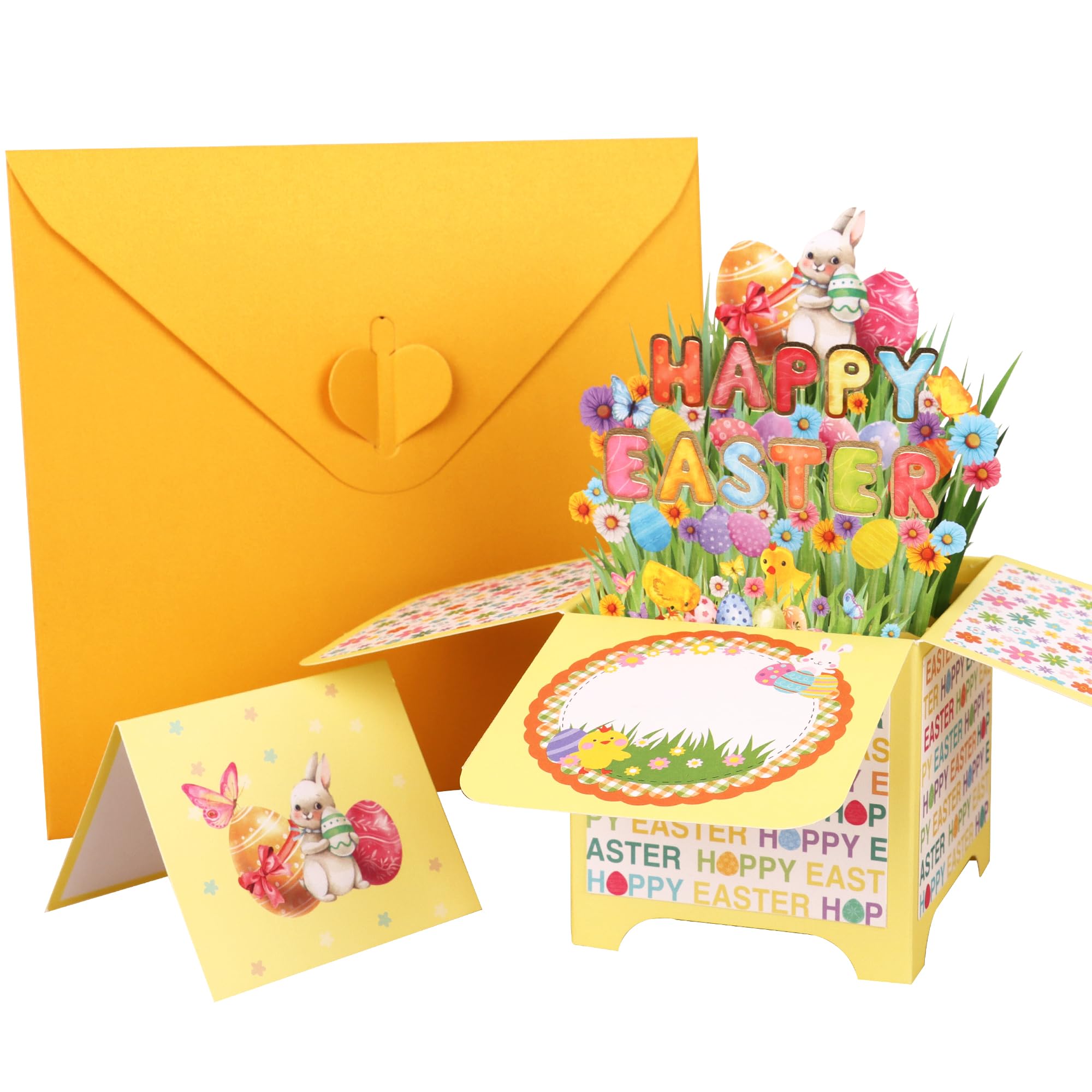 Giiffu Pop Up Easter Card, Happy Easter 3D Card for Kids with Note Card and Envelope, a delightful surprise Easter greeting card for Kids,Children,Family and Friends