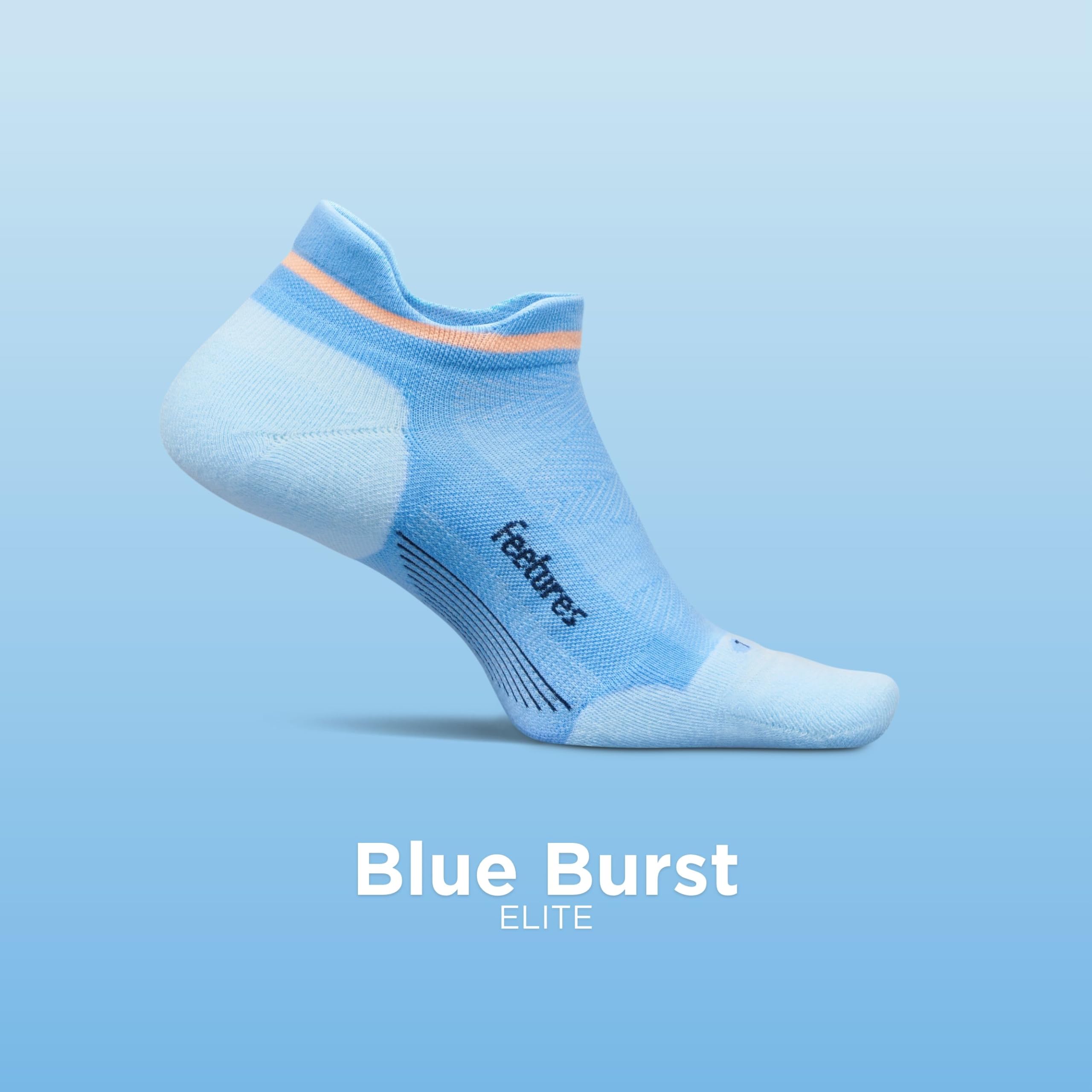 Feetures Elite Max Cushion No Show Tab Ankle Socks - Sport Sock with Targeted Compression - Pop Off Peach, M (1 Pair)