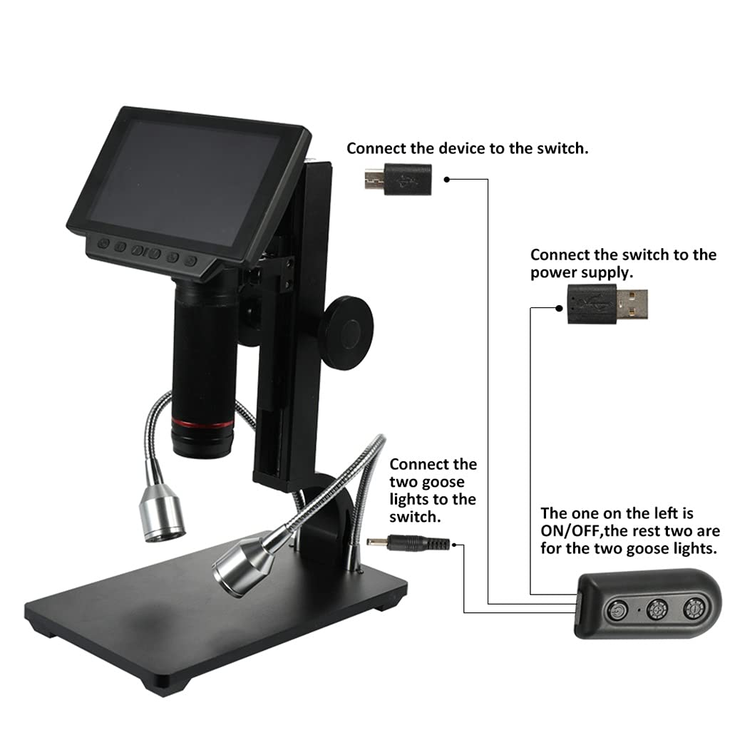 IULJH Industrial Maintenance Digital Microscopes Electronic Microscope Magnifier with Remote Control Tools