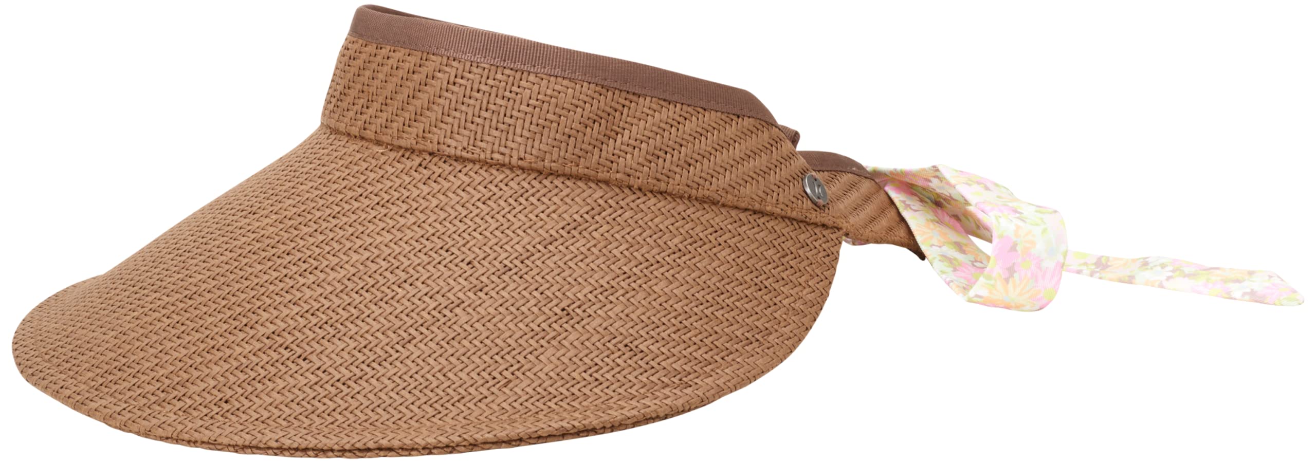 Hurley Women's Straw Visor - Sorrento Wide Brim Sun Visor, Khaki