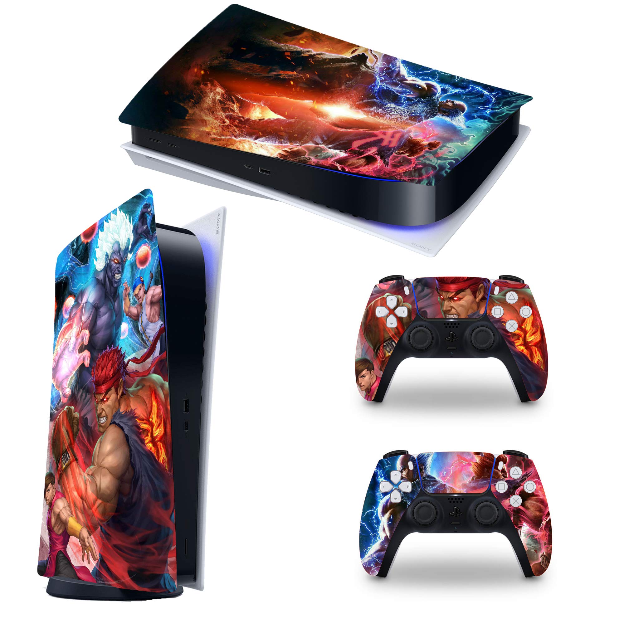 Famous Game - PS5 Digital Edition Skin Console and 2 Controller, Vinyl Decal Sticker Full Cover Protective
