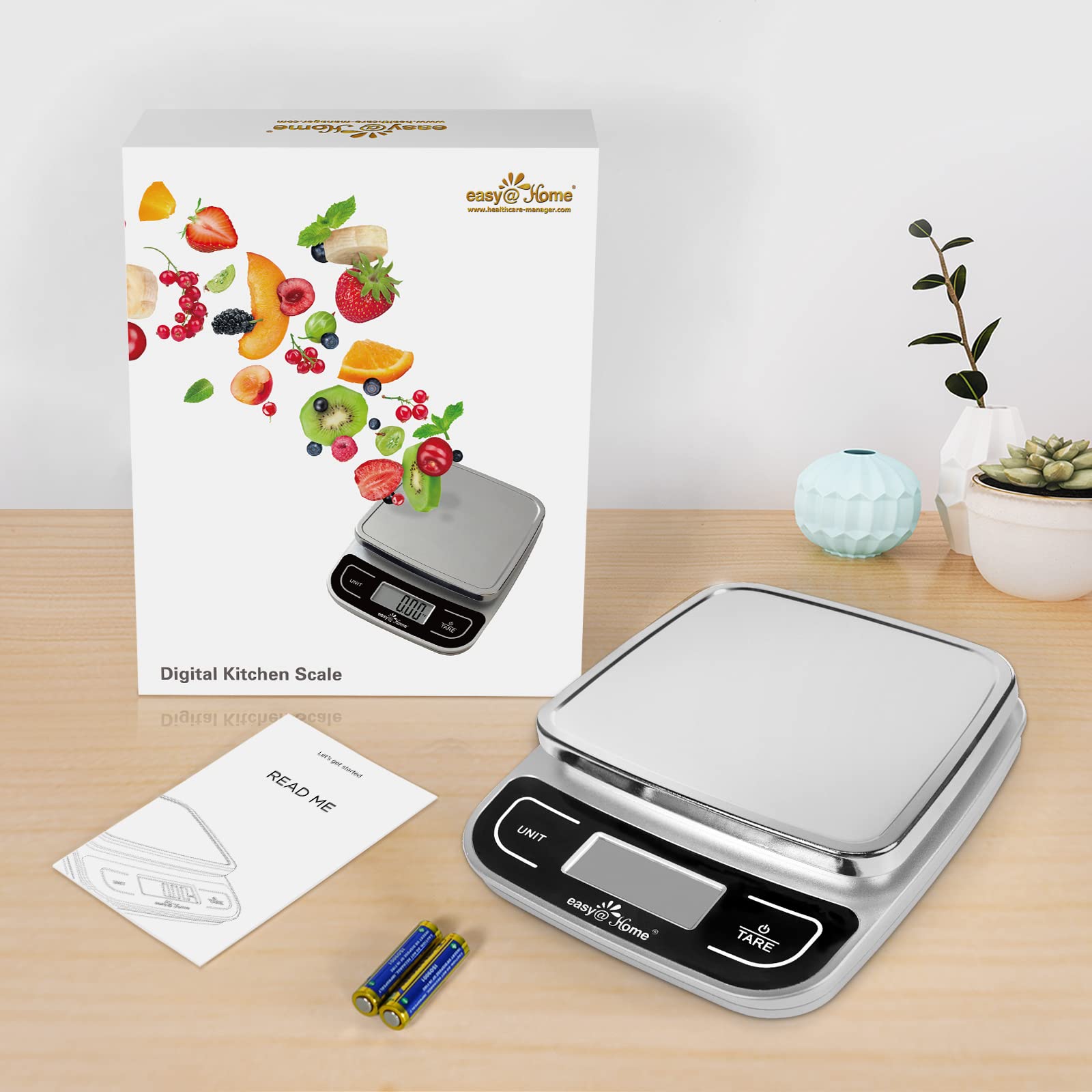 Easy@Home Digital Kitchen Scale Food Scale with High Precision to 0.04oz and 11 lbs capacity, Digital Multifunction Measuring Scale, EKS-202