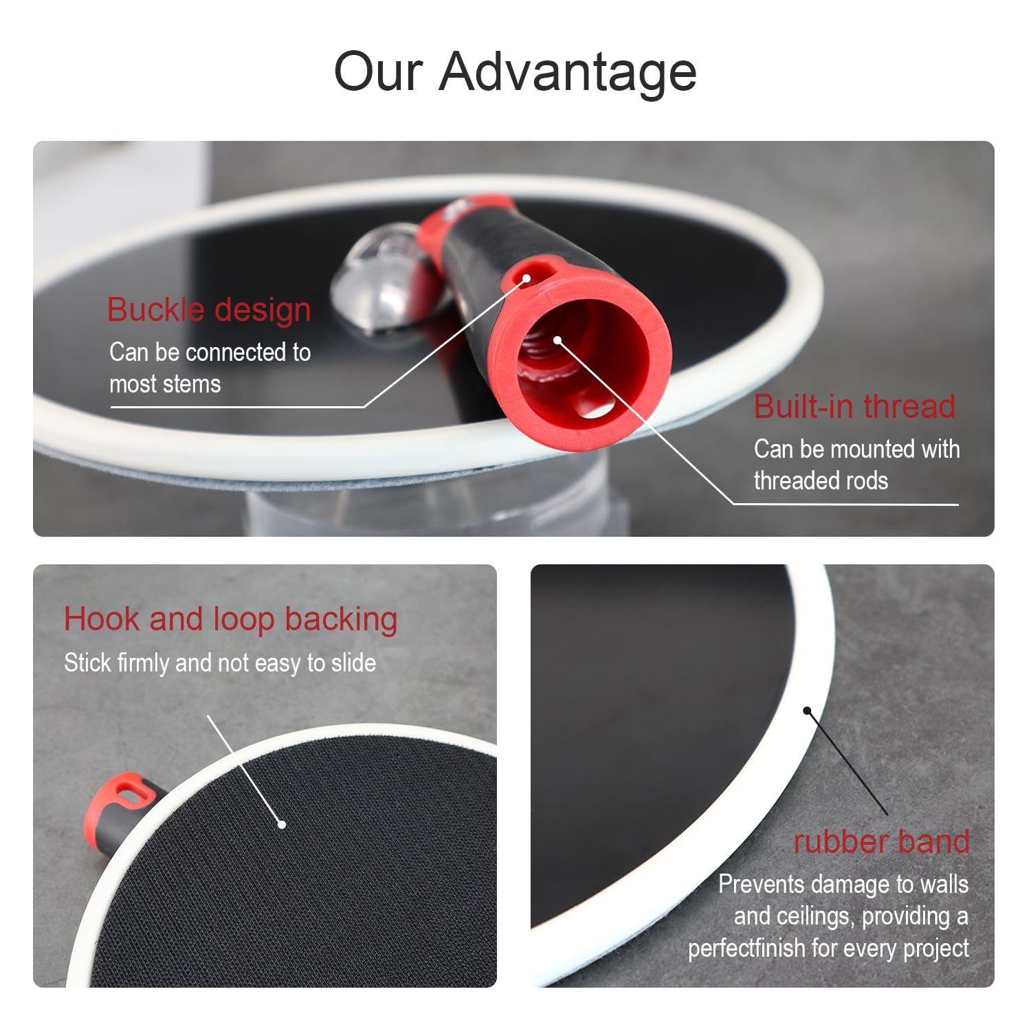 SCOTTCHEN Drywall Sander 9 Inch Radial Round Pole Sander for Dry Wall Include 3pcs Sanding Sheets 80,100,150 Grits