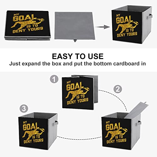 My Goal is to Deny Yours Soccer Large Cubes Storage Bins Collapsible Canvas Storage Box Closet Organizers for Shelves