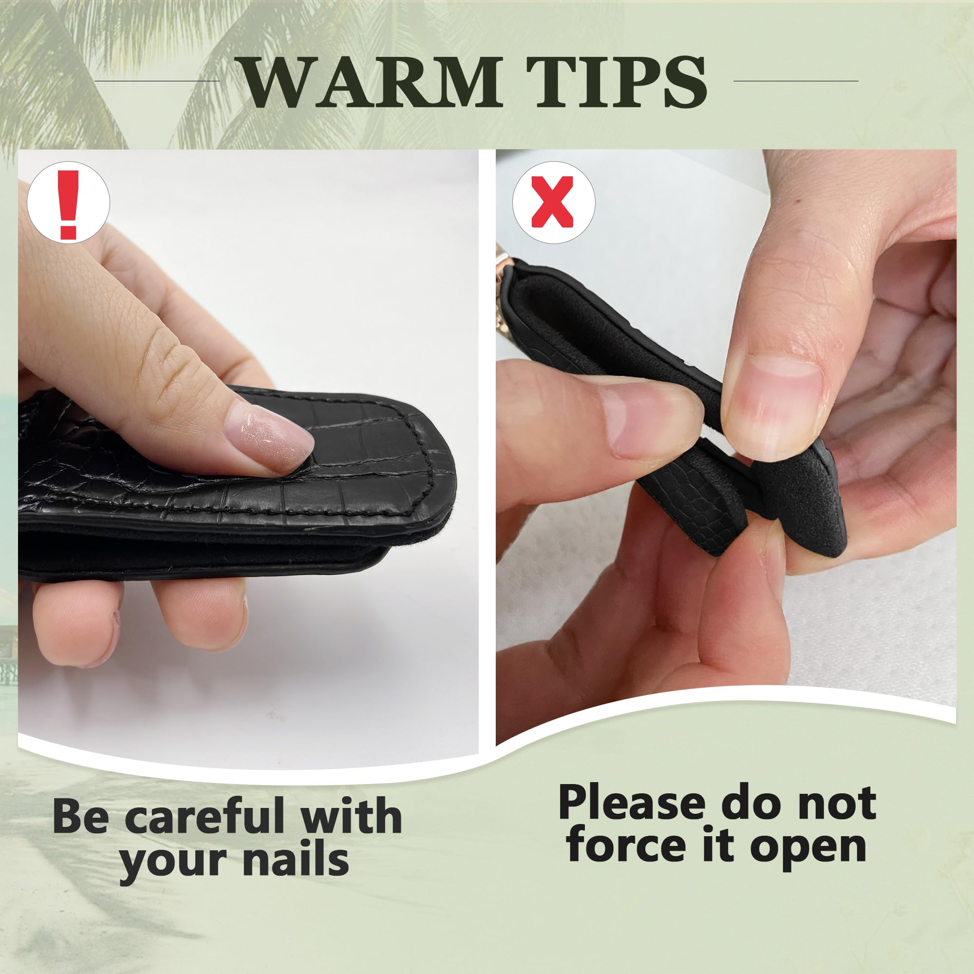 Hat Clip for Travel Backpack Luggage Fashion Crocodile Pattern PU Leather Elastic Non-Magnetic Hat Holder Handbag Accessory Black