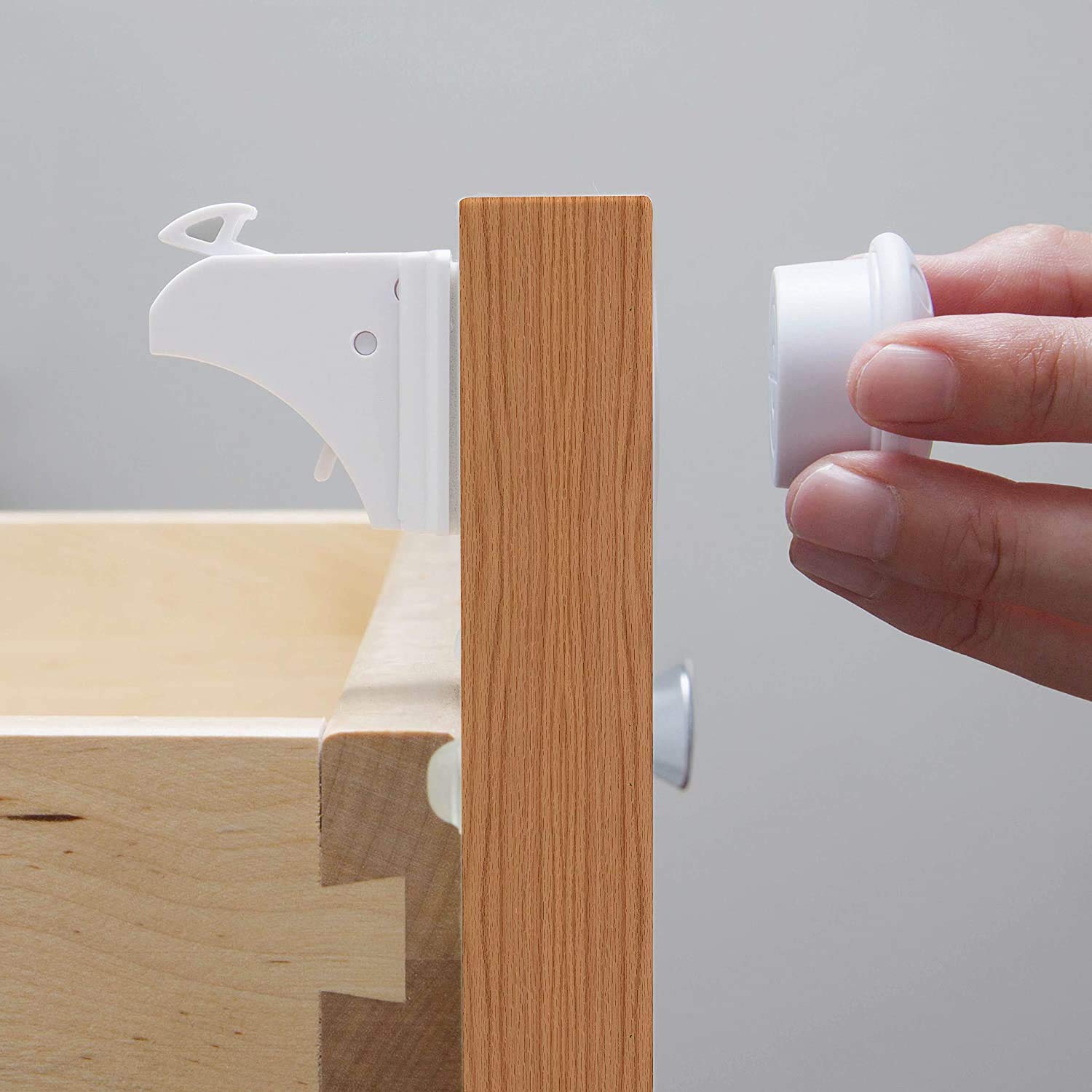 Enovoe Magnetic Locks - 24 Locks + 4 Keys - Magnetic Baby Safety Cabinet and Drawer Locks Child Proof Your Kitchen and are Easy to Install - No Drill, Tools or Screws Needed