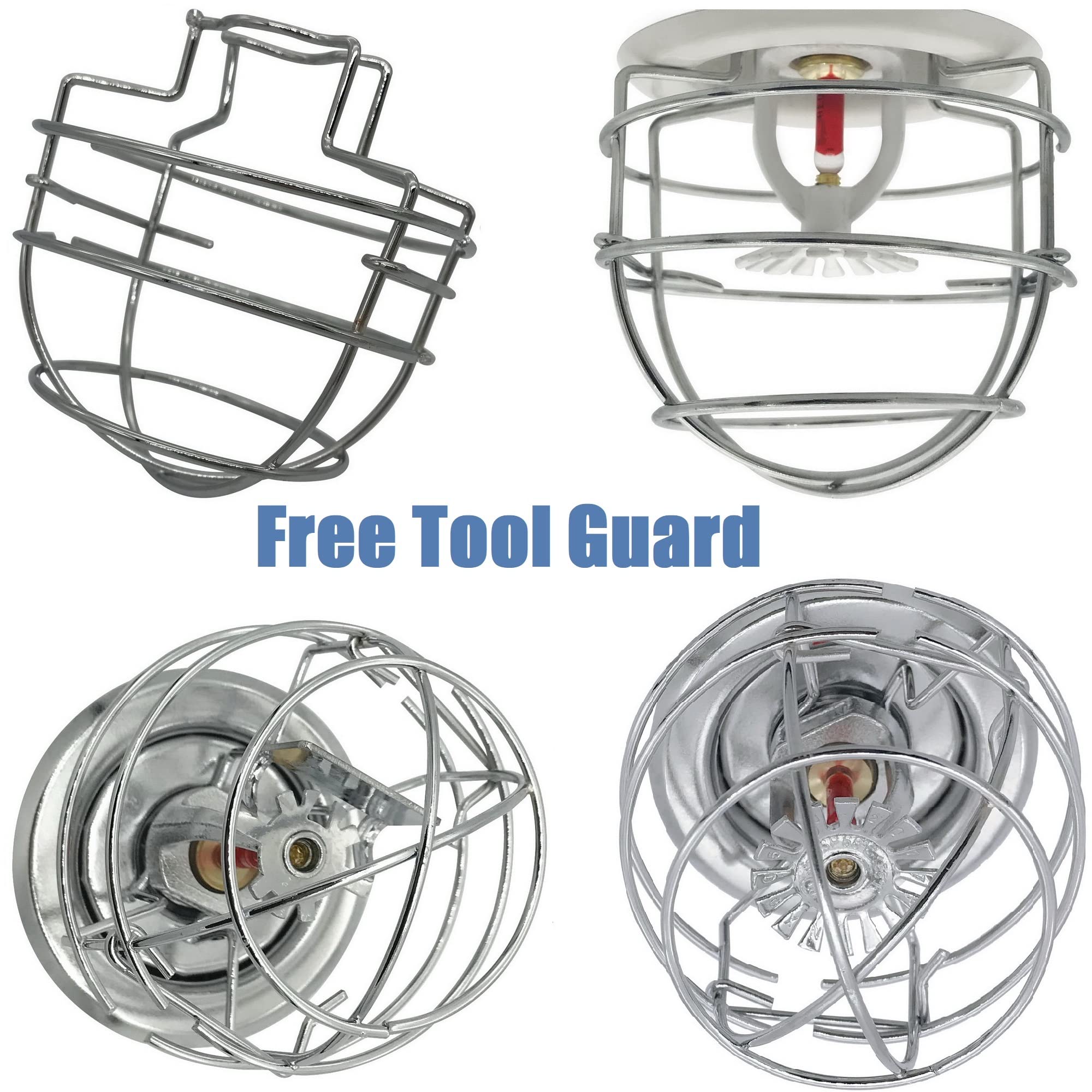 Happy Tree (2 Pack) White Fire Sprinkler Head Guard Cover for Both 1/2" & 3/4" Fire Head for Protecting Flush Mount & Side Wall & Pendent Head Semi - Recessed Sprinkler Head Cage