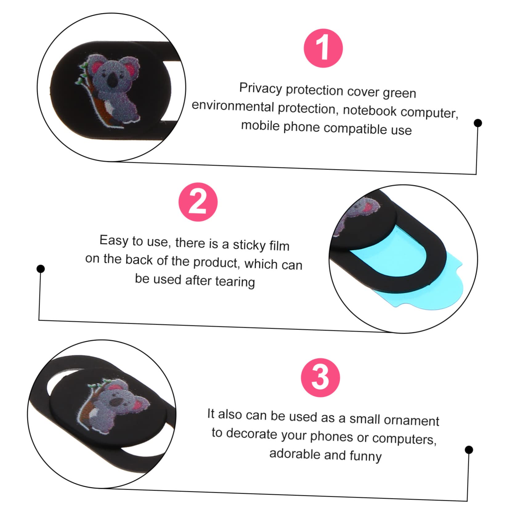 Mobestech 9 Pcs Camera Privacy Cover Environmental Protection Material Plastic Cell Phone Tablet