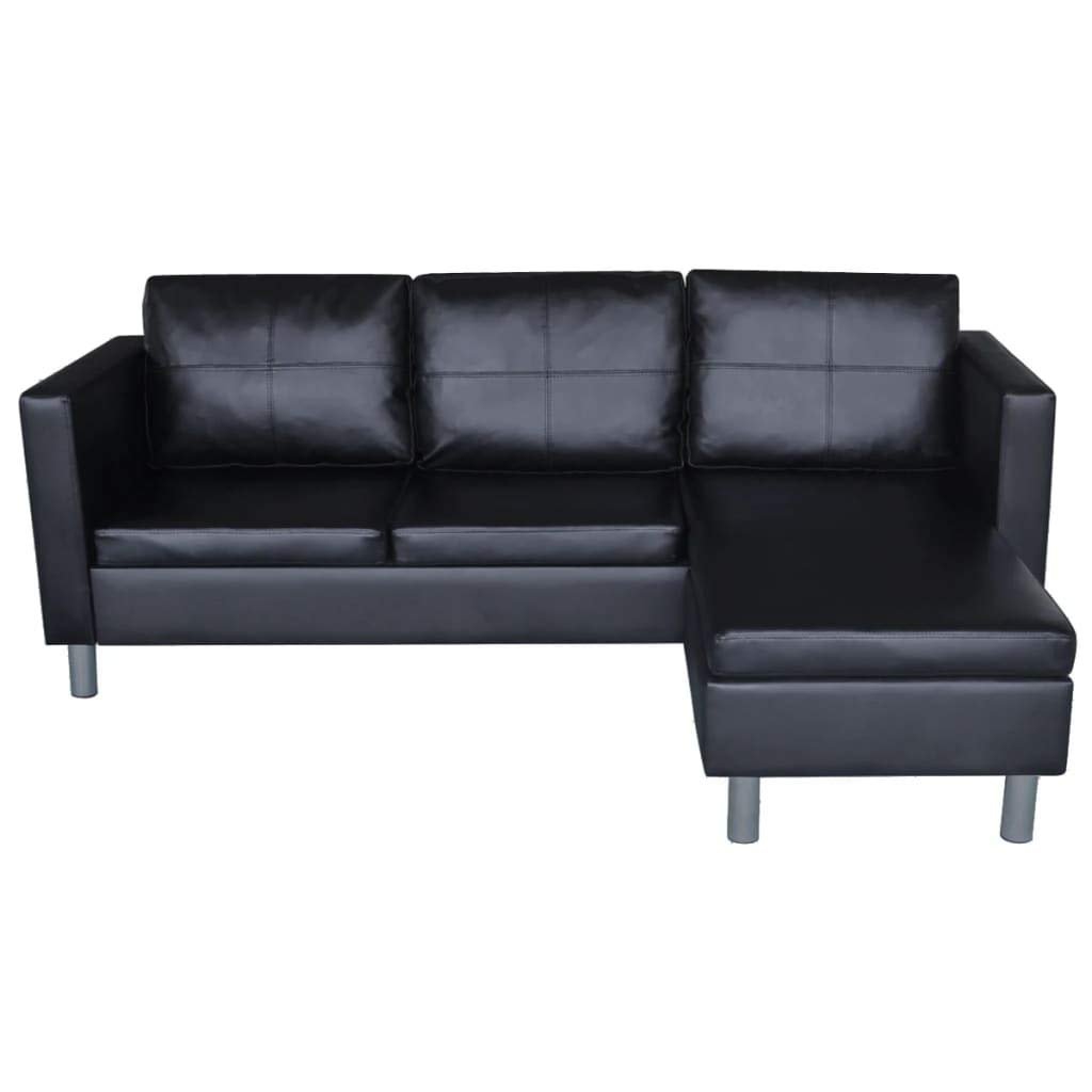 FAMIROSA Chesterfield 3-Seater Sofa Artificial Leather Upholstered L-Shaped Sectional Sofa Couch for Living Room, Home, Office Furniture 74" x 48" x 30.3"