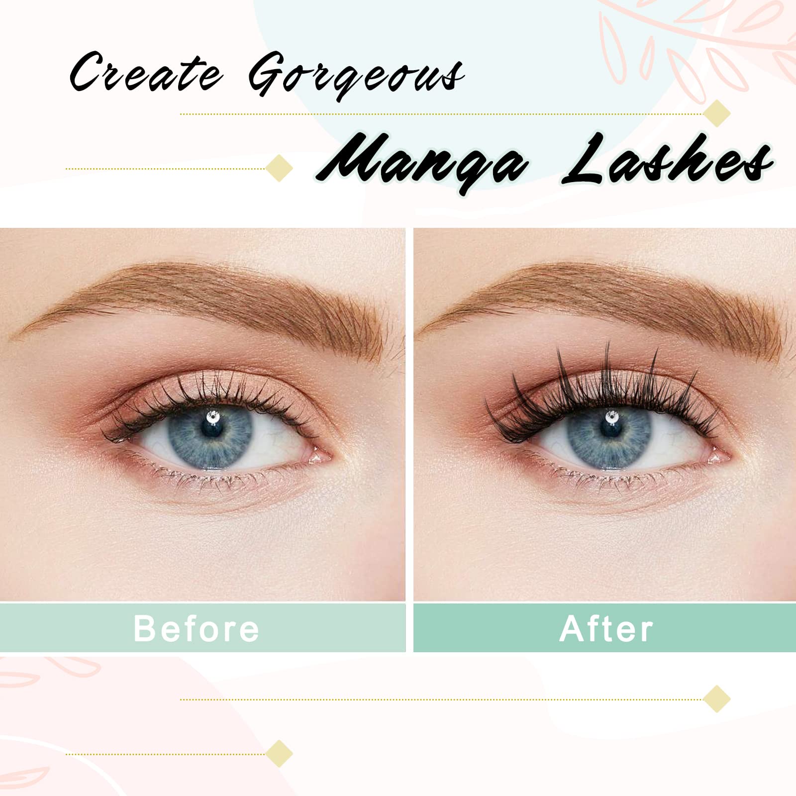 MERETON False Eyelash Glue and Manga Lashes Individual Anime Lash Clusters