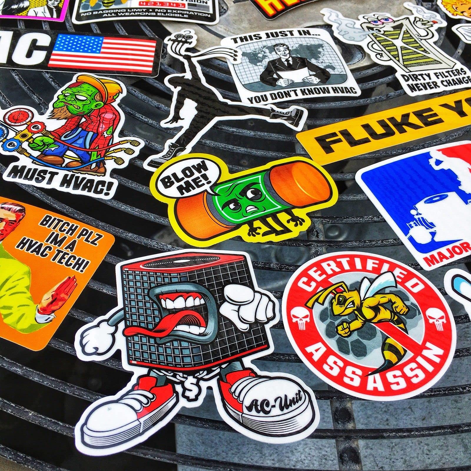 HVAC TECH (45+) Hard Hat Stickers Hardhat Sticker & Decals, Heating & Air, HVACR
