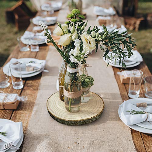 KARAVELLA (10) Pack 12-13 inches X Large Wood Slices for Centerpieces - Wood Centerpieces for Tables, Rustic Wedding Centerpiece, Natural Wood Slabs, Thin Slices