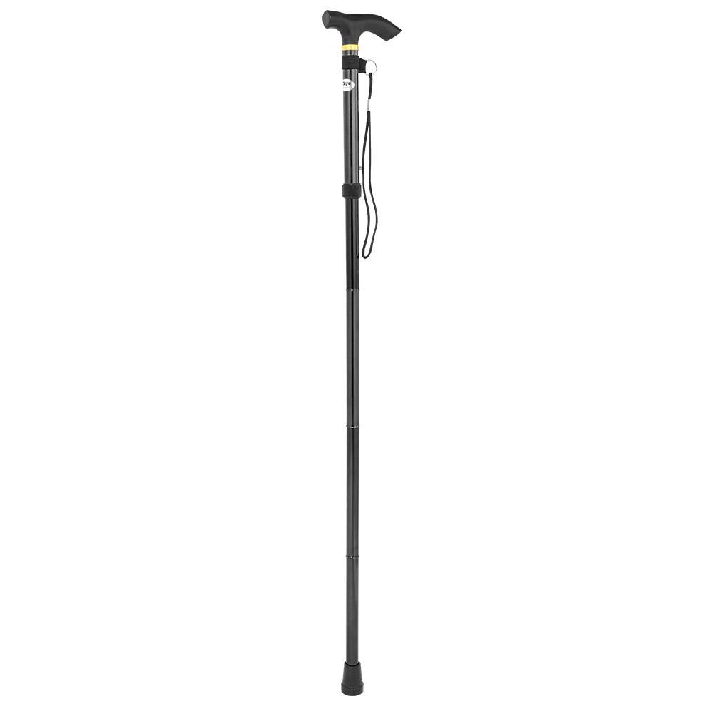 Dilwe Walking Stick, Telescopic Anti-Skid Trekking pole Collapsible Hiking Poles Folding Walking Cane for Outdoor Camping Hiking (Black)