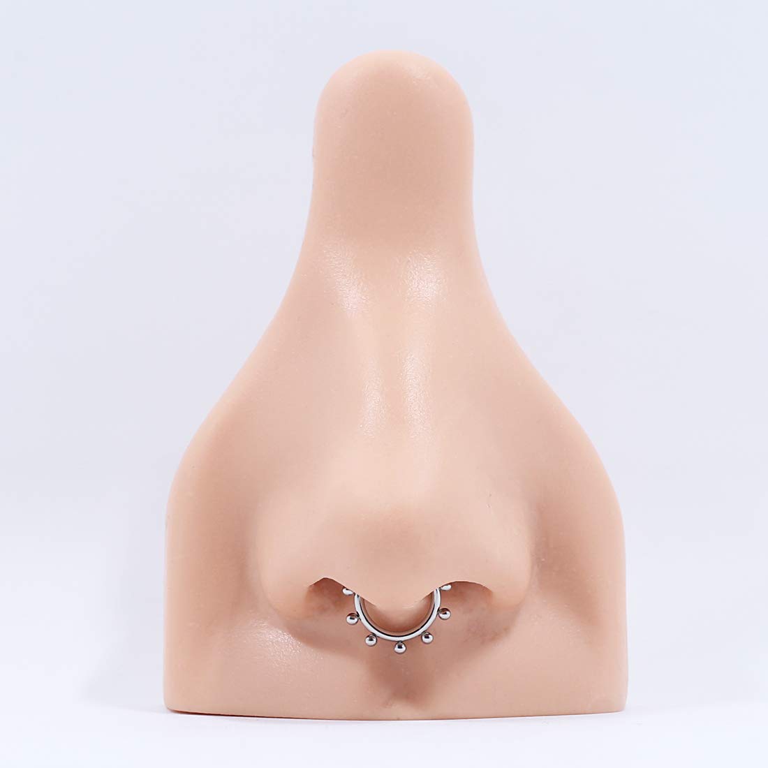 FANSING 316L Surgical Steel Septum Ring 16g 8mm Septum Jewelry 16 Gauge Beaded Septum Clicker 5/16" Septum Daith Piercing Jewelry