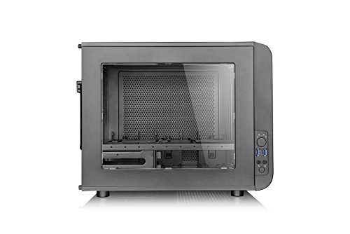 Thermaltake Core V21 SPCC Micro ATX, Mini ITX Cube Gaming Computer Case Chassis, Small Form Factor Builds, 200mm Front Fan Pre-installed, CA-1D5-00S1WN-00 Black