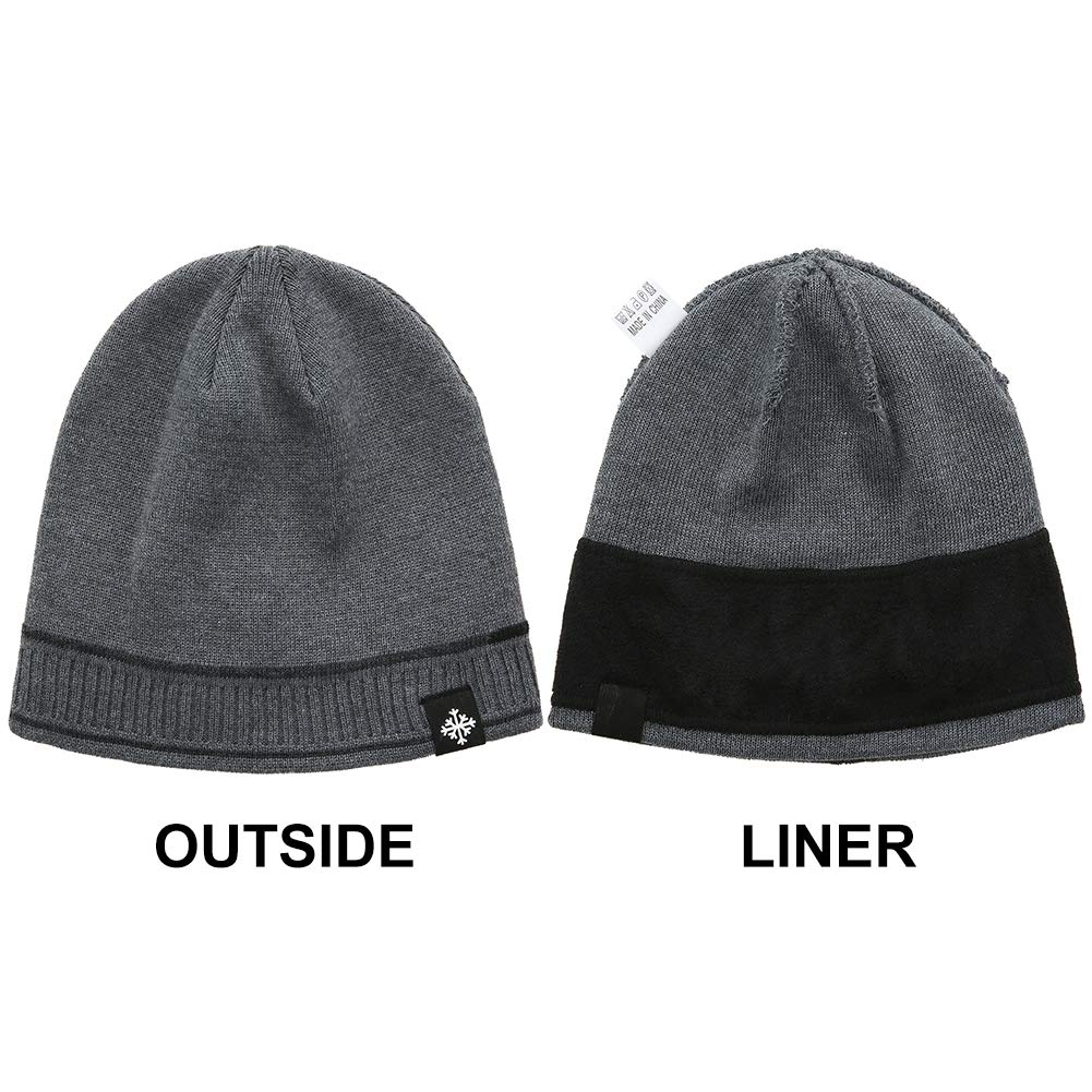 DOANNOTIUM Winter Beanie for Men & Women Skull Cap Warm Hat Lined Toboggan Knit Daily Outdoor Sport (2-Grey)