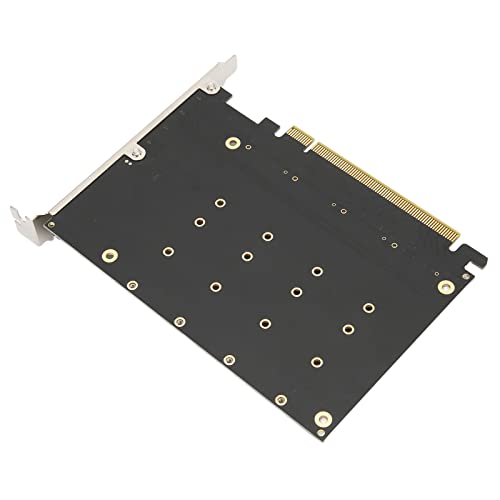 Gaeirt NVME Card, High Speed PCIE X16 Interface M.2 SSD Adapter Full Speed Signal for 4 NVME PCIe Protocol SSDs for PCIE3.0 4.0