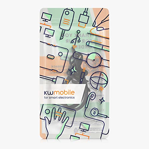 kwmobile Strap Compatible with Google Pixel Buds A Series - Silicone Cord Holder for Wireless Earphones - Black