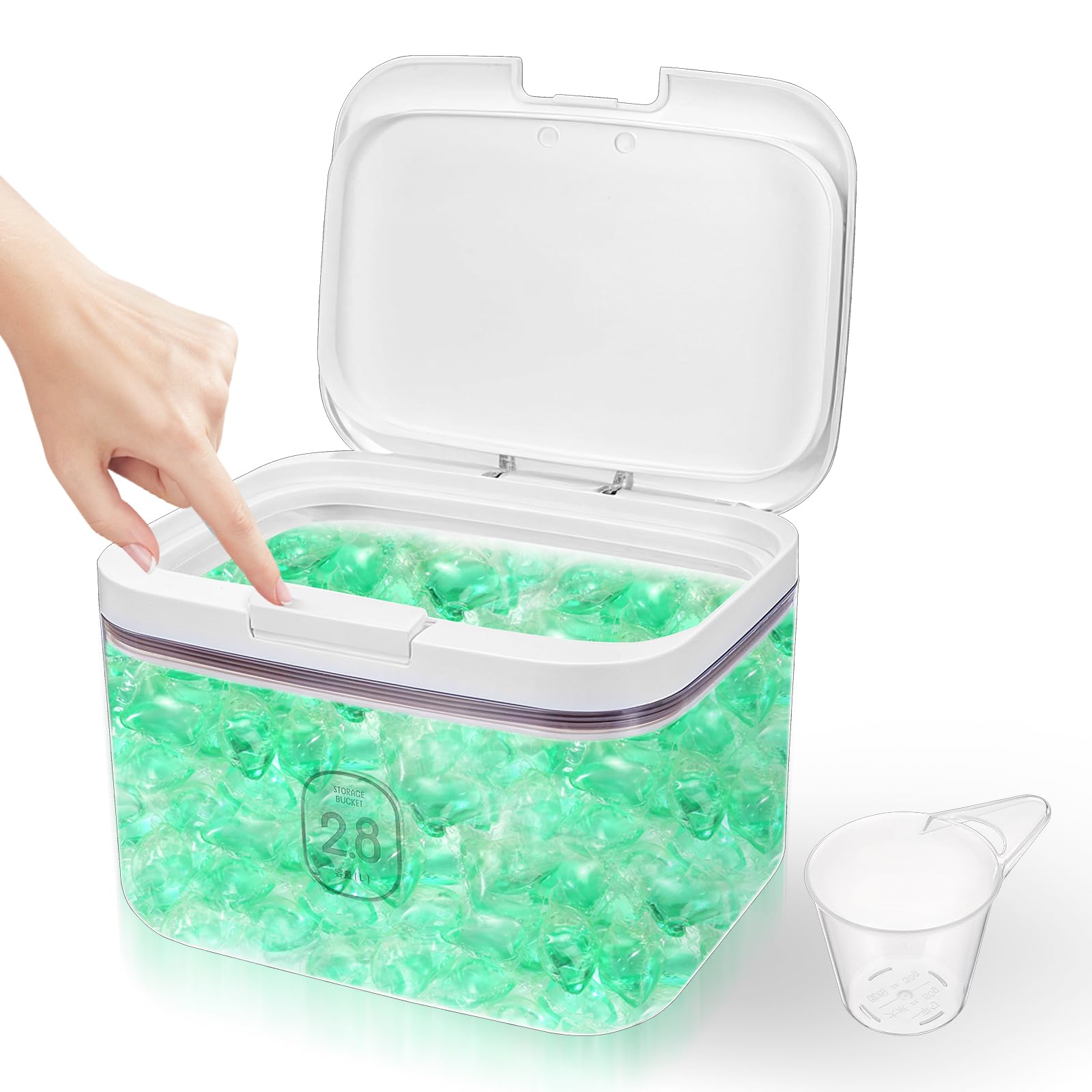 Lemecima 94oz / 5.8lb Laundry Pods Container For Laundry Room Organization/Decor, Laundry Powder Container For Laundry Organization, Laundry Pod Holder For Laundry Beads, Laundry Powder, Storage