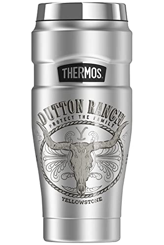 THERMOS Yellowstone OFFICIAL Yellowstone Dutton Ranch STAINLESS KING Stainless Steel Travel Tumbler, Vacuum insulated & Double Wall, 16oz