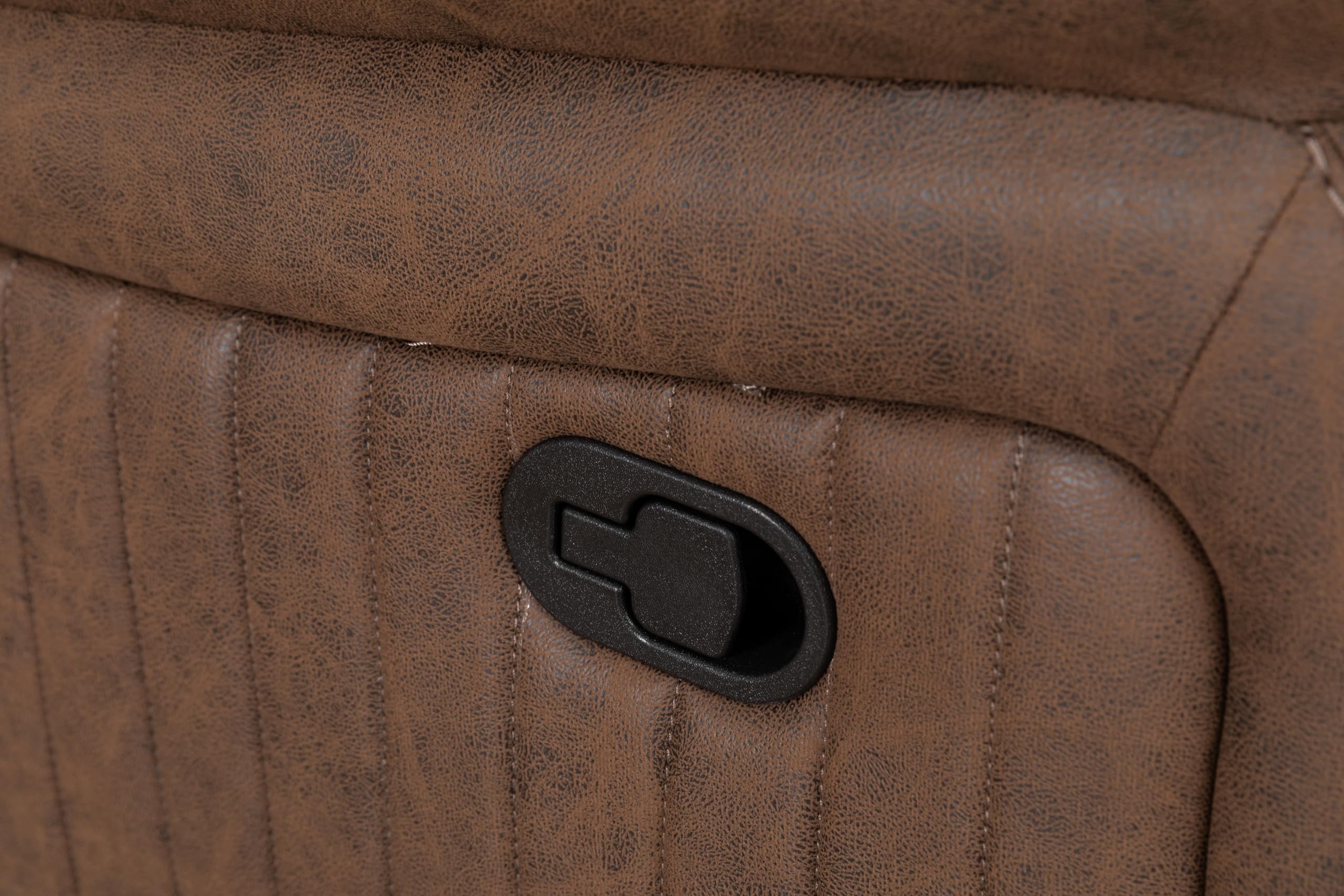 MODCART Wall Hugger 3 Seaters Recliner Sofa, Includes a Drop-Down Backrest That Converts into a Table with Cupholders, Living Room Furniture for House, Office