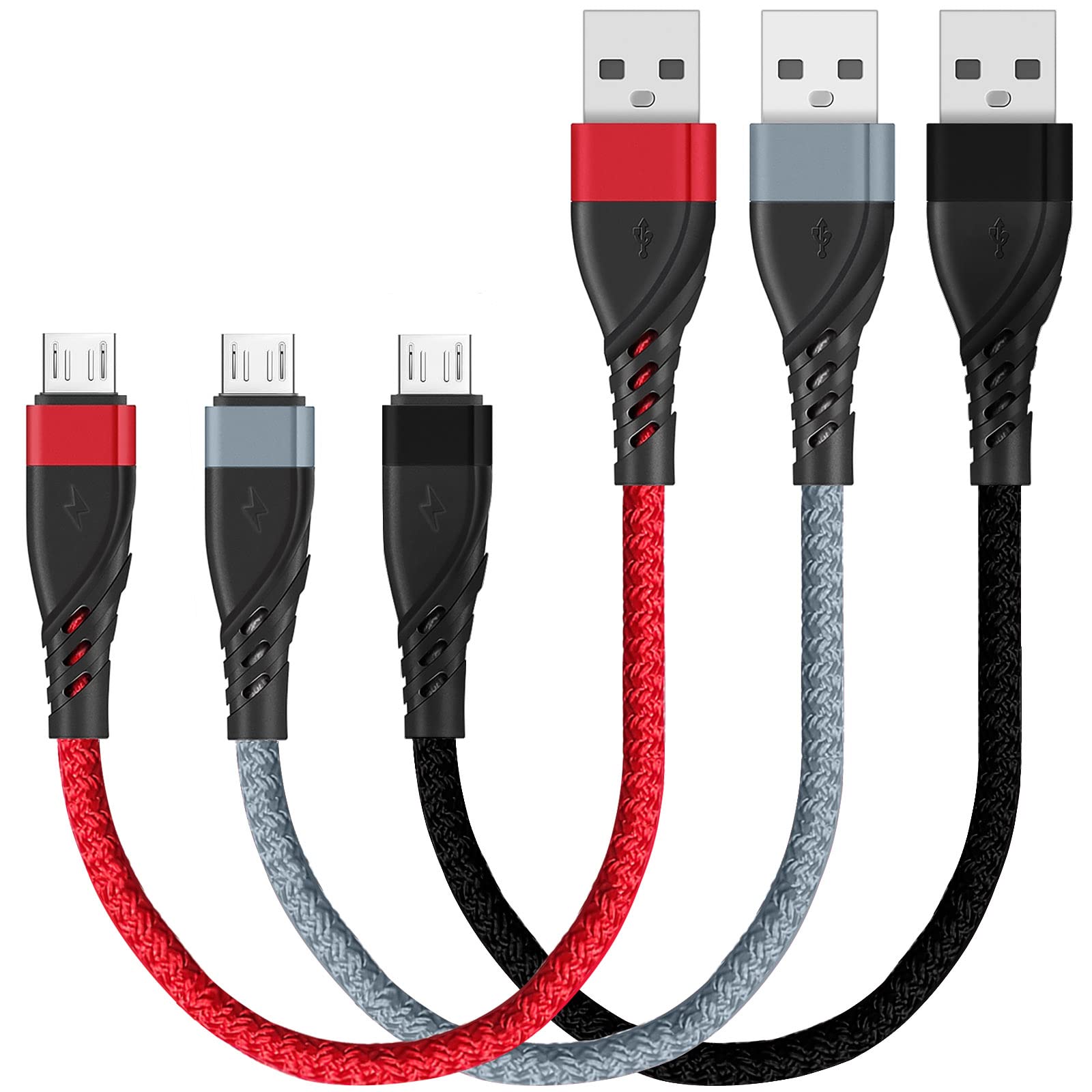 SUMPK Android Micro USB Cable [3 Pack/3.3ft], Micro USB to USB A Charger Cord QC3.0 Fast Charging Data Sync Cables Compatible for Samsung, Galaxy S6 Edge J7 Note 5,Kindle