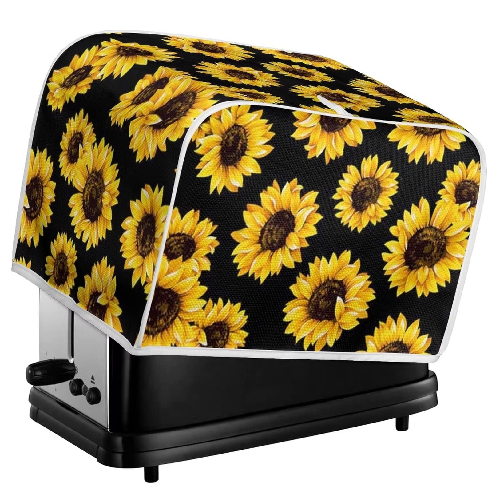 FOR U DESIGNS Bread Machine Cover Yellow Sunflowers Print Toaster Oven Cover Fashion Durable Bread Maker Cover Toaster Dust Cover 2 Slice Kitchen Small Appliance Covers Washable
