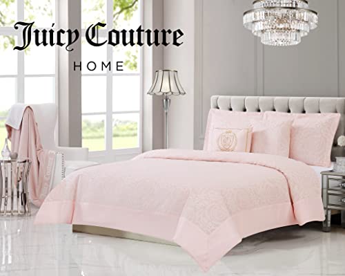 Juicy Couture β Comforter Set, Dovona Design Bed Sheets, Queen Bedding, 5 Piece Set Includes 1 Comforter, 2 Shams and 2 Decorative Pillows, Wrinkle Resistant and Anti Pilling,Pink Blush