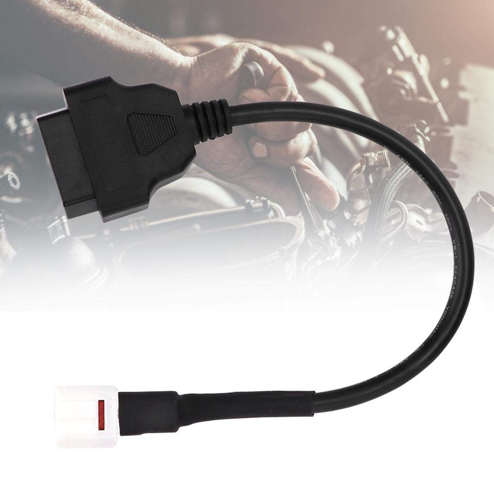 for Yamaha Obd2 Adapter Motorcycle OBD2 Diagnostic Cable 4 Pin to OBD2 Diagnostic Adapter Connector Fault Code Reader Motorcycle Scanner Fit for Yamaha