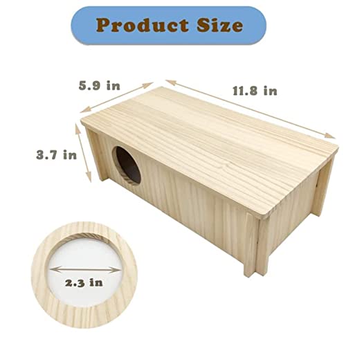kathson Hamster Wooden Maze Multi-Room Hideouts & Tunnel Exploring Rat Wood House Labyrinth with Removable Wooden Cover for Syrian Gerbils Lemmings Dwarf Mice (Medium (Rectangle))