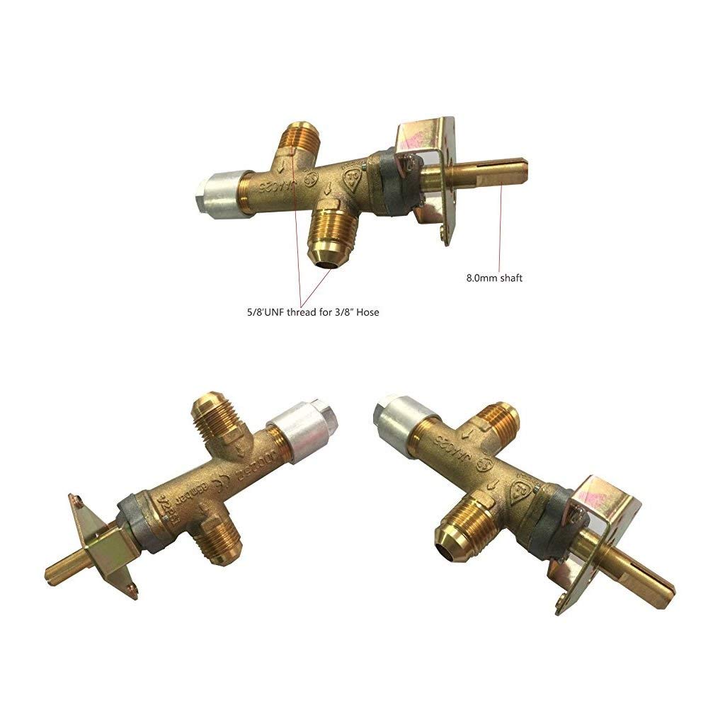 METER STAR Universal LPG Propane Fireplace Fire Pit Gas Control Cock Valve Kit with Thermocouple and Knob Switch, Replacement for Gas Grill,Heater,Fire Pit,Fireplace(3/8" Flare Inlet & Outlet)