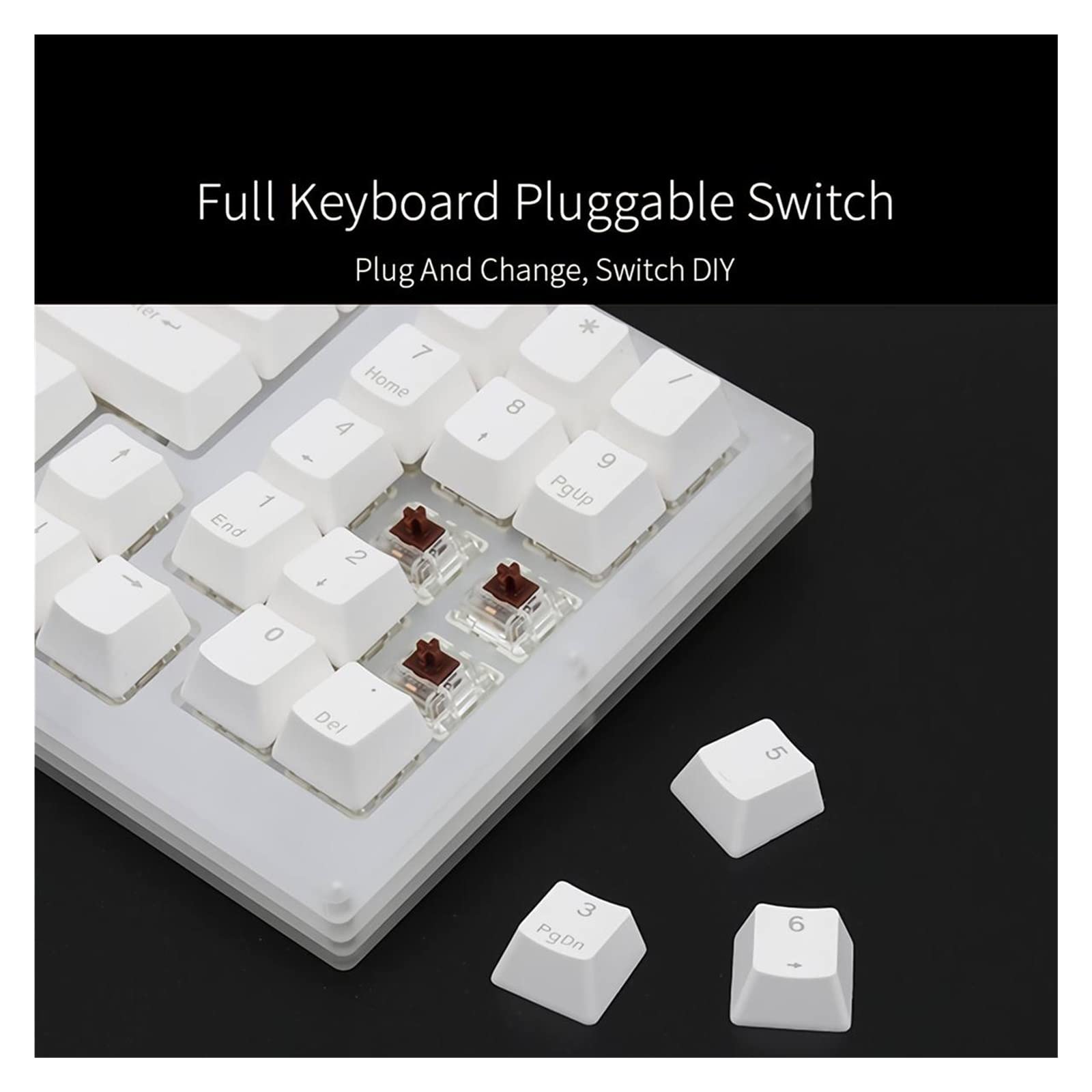 MARVOI Mechanical Keyboard 77 Keys Hot Swappable Mechanical Gaming Keyboard RGB Tyce-C Wired Gateron Switch NKRO Translucent Glass Base (Size : Brown Switch)