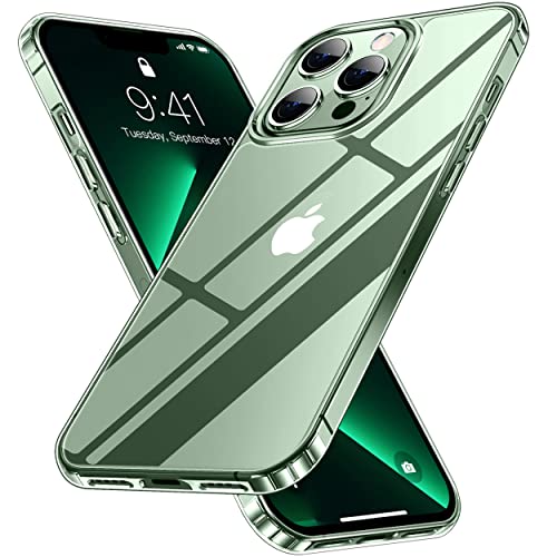 JUSTCOOL Crystal Clear Designed for iPhone 13 Pro Case, [Not Yellowing] [Military Grade Drop Protection] Slim Thin Clear Phone Case for iPhone 13 Pro 6.1 inch (Clear)