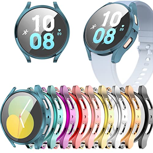OHPROCS Compatible with Samsung Galaxy Watch 5 & 4 40mm 44mm Case with Screen Protector, Soft TPU Face Cover Full Protective Bumper for Samsung Watch 5/4 Bands Accessories (40mm, 9-Colors)