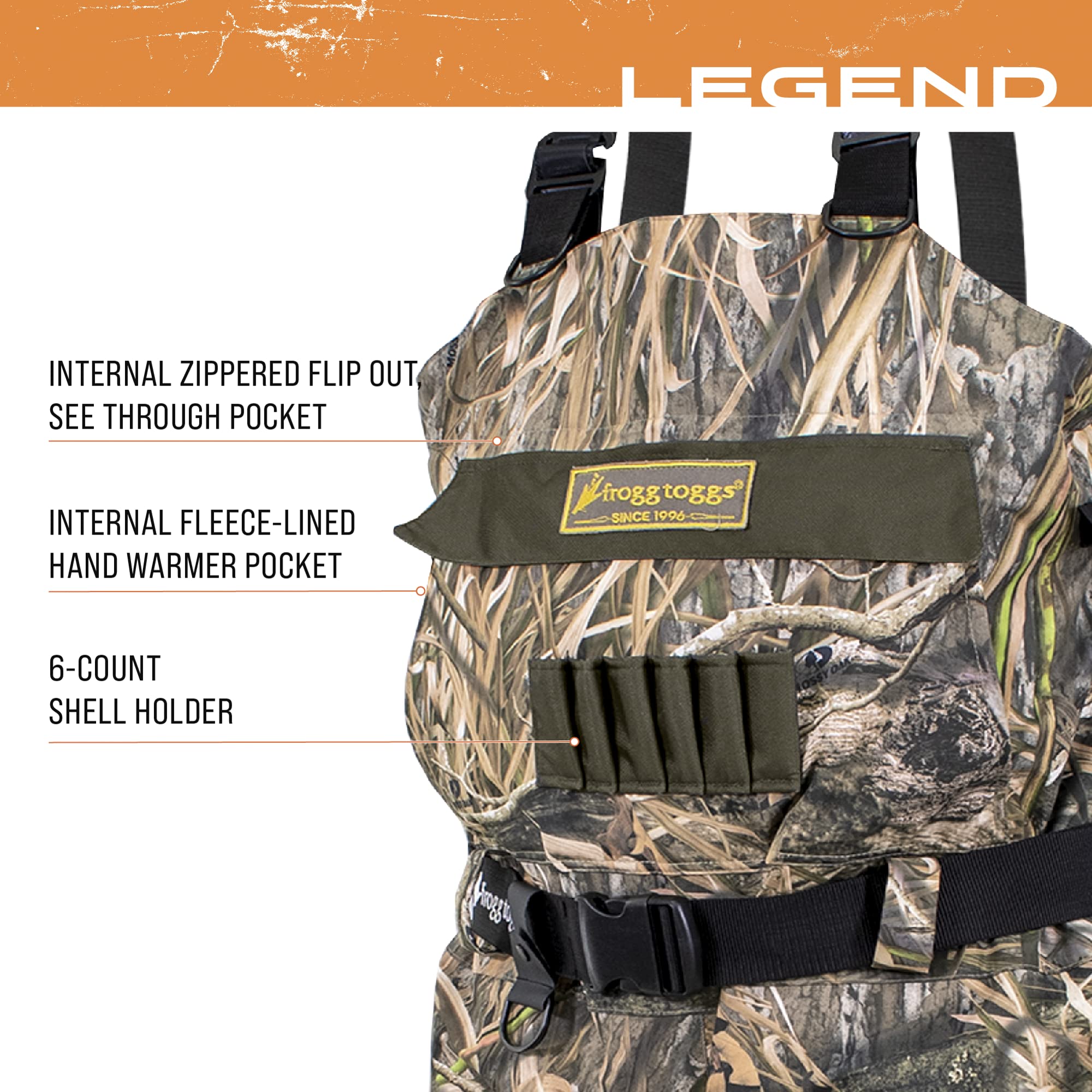FROGG TOGGS Men's Legend 2-N-1 Hunting Wader with Zip in/Out Primaloft Liner